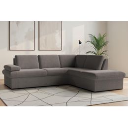 Sit & More Ecksofa SIT & MORE, B:238cm H:82cm T:202cm, braun, 100% Polyester, Wohnzimmer, Sofas, "Moreno L-Form, B: 238 cm", mit Armteilverstellung, optional