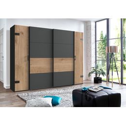 Kleiderschrank wimex, B:270cm H:210cm T:65cm, beige, Jugendzimmer, Schr&auml;nke, "Stockholm, rustikale Optik im Industrial Design, Made in Germany",