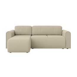 Ecksofa OTTO HOME, B:250cm H:86cm T:166cm, beige, 100% Polyester, Wohnzimmer, Sofas, "Zacharia wahlweise Schlafsofa mit Bettkasten, B/T/H 250/166/86