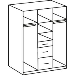 Kleiderschrank wimex, B:135cm H:199cm T:58cm, wei&szlig;, Schlafzimmer, Schr&auml;nke, "Click", mit Spiegel