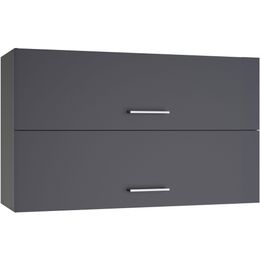 Klapphängeschrank KOCHSTATION, B:100cm H:57cm T:34cm, grau, Spanplatte, Schränke, "KS-Milan", Klapphängeschrank 100 cm, matte oder hochglänzende
