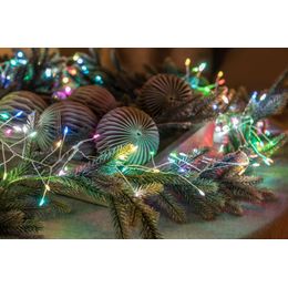 Konstsmide LED-Lichterkette "Weihnachtsdeko", Dioden 360 Stk. Flammen 360 Stk., Kabellänge 5m x Gesamtlänge 8,6m, silber, Lichterketten, Micro LED