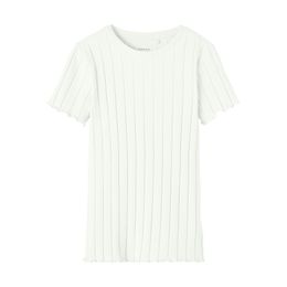 name it Mädchen T-Shirt "NKFNORALINA SS TOP NOOS", weiß, Gr. 116, unifarben, Jersey, Obermaterial: 95% Baumwolle, 5% Elasthan, Shirts, tolle