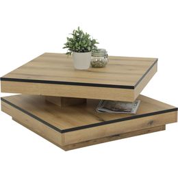 Couchtisch Home Affaire, B:78cm H:34cm T:78cm, schwarz, Wohnzimmer, Tische, "BEN", mit drehbarer Platte