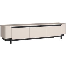 Lowboard FORTE, B:204,9cm H:49,1cm T:44,8cm, beige, Spanplatte, Wohnzimmer, Sideboards, "VodolTV-Board, TV-Schrank", TV Board, Soft Close, Stauraum