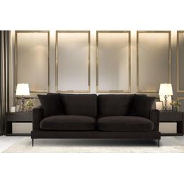 3-Sitzer Home Affaire, B:211cm H:80cm T:97cm, braun, Samtoptik (100% Polyester);Struktur (100% Polyester), Sofas, "Cozy elegantes Designsofa, Maße