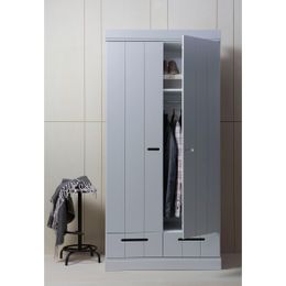 Garderobenschrank Woood, B:94cm H:195cm T:53cm, grau, Holzwerkstoff, Flur, Schr&auml;nke, "Connect", mit Kleiderstange, Breite 94 cm x H&ouml;he 195 cm