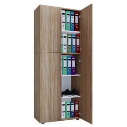 Aktenschrank Vcm, B:70cm H:184cm T:40cmsonoma, eiche (sägerau), Obermaterial: 100% Holz Wood., Büro, Schränke, "Vcm Büroschrank mit 5 Fächern
