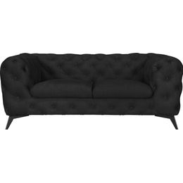 Chesterfield-Sofa Home Affaire, B:185cm H:75cm T:99cm, grau, Struktur (100% Polyester);Samtoptik (100% Polyester), Sofas, "Glynis", aufwändige