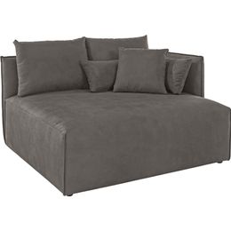 Ottomane OTTO HOME, B:138cm H:86cm T:128cm, grau, 100% Polyester, Sofas, "Nöre", kurzes Lounge-Modul - zum Zusammenstellen, Breite 138 cm, Tiefe 128