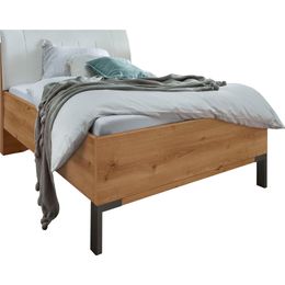 Futonbett Wiemann, B:99cm L:218cm, braun, Betten, "Monaco, Bettgestell, Bettrahmen, komfortables Polsterkopfteil", Polsterkopfteil aus Kunstleder,
