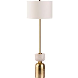 Kayoom Stehlampe "Stehlampe Cirus 225", 1, H: 127cm, 1 Stk., weiß, Wohnzimmer, Leuchten, Sockel in Material-Mix aus Marmor und Eisen, mit Stoffschirm