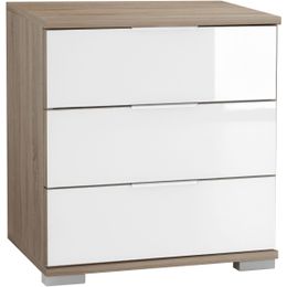 Nachtkonsole wimex, B:52cm H:56cm T:38cm, weiß, Sideboards, "Easy", mit Glas- oder Spiegelfront
