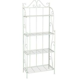 Standregal AMBIENTE HAUS, B:61cm H:161cm T:34cm, wei&szlig;, Schmiedeeisen, Wohnzimmer, Regale, "Regal mit 4 B&ouml;den in Antikwei&szlig; - 162 cm"