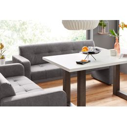 Polsterbank, B:182cm H:82cm T:68cm, grau, exxpo - SOFA FASHION, Microfaser (Zusammensetzung: 100% Polyester);Lederfaserstoff (Grundgewebe 41%