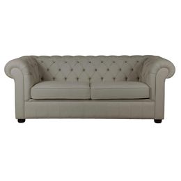 3-Sitzer Home Affaire, B:198cm H:74cm T:89cm, grau, 100% Polyester, Sofas, "CHARENTE, optionale Schlafsofa, Chesterfield-Sofa, Bettfunktion", mit