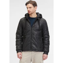 Mauritius Herren Lederjacke "G2MAbito OS", schwarz, Gr. XXL, unifarben, Obermaterial: 100% Schafsleder. Futter: 100% Polyester. Kapuzenfutter: 100%