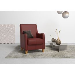 Sessel Home Affaire, B:70cm H:93cm T:75cm, rot, Luxus-Microfaser (100% Polyester);Struktur (100% Polyester);Luxus-Microfaser in Lederoptik (100%