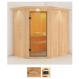 Karibu Sauna "Swantje", ohne Ofen, (ohne Ofen), beige, Saunen, ohne Ofen