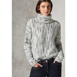 Cecil Damen Strickpullover, weiß, Gr. S, gemustert, Strick, Obermaterial: 34% Baumwolle, 31% Polyacryl, 29% Polyester, 6% Nylon, Pullover, mit Muster