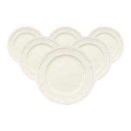 Villeroy & Boch VILLEROY & BOCH Frühstücksteller "Frühstücksteller Manoir ø 20,7 cm 6er Set weiß", weiß, Speiseteller