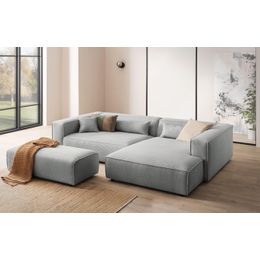 Ecksofa, B:288cm H:66cm T:198cm, grau, LeGer Home by Lena Gercke, 100% Polyester, Wohnzimmer, Sofas, "PIARA XXL, L-Form, Schlaffunktion, Cord,