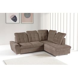 Ecksofa WERK2, B:263cm H:105cm T:212cm, braun, 92% Polyester, 8% Nylon, Wohnzimmer, Sofas, "Brindisi, Multifunktion, bequem & komfortabel, Breite