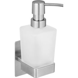 Seifenspender Wenko, wei&szlig;, Edelstahl, Glas, Metall, Dosierspender, "Genova Matt", 200 ml