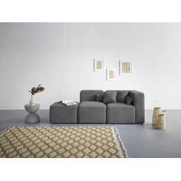 3-Sitzer Home Affaire, B:233cm H:76,5cm T:93cm, grau, 100% Polyester, Sofas, "Sundstrup", Modulserie, individuelle Zusammenstellung