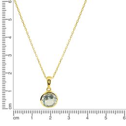 Diamonds by Ellen K. Damen Kette mit Anh&auml;nger "585/- Gelbgold Blautopas", 45cm, Gold, L: 45 B: 19mm, gelb, FASCINATION BY ELLEN K., Gold, B:19mm, Halsketten