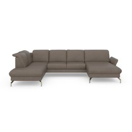 Sit & More Wohnlandschaft SIT & MORE, B:338cm H:84cm T:207cm, grau, Sofas, "Fashion U-Form", wahlweise mit Kopfteilverstellung, Vorziehsitz, motorisch,