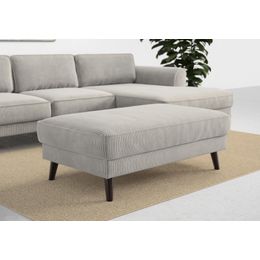 Polsterhocker Trendmanufaktur, B:123cm H:44cm T:74cm, beige, 88% Polyester, 12% Polyacryl, Hocker, "Lumber Jack", in moderner Optik, mit extra hohen
