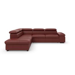 Ecksofa Home Affaire, B:272cm H:73cm T:226cm, rot, Luxus-Microfaser Lederoptik (100% Polyester);Luxus-Microfaser weich (9)0% Polyester / 10%