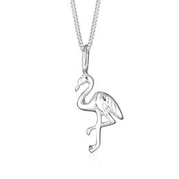 Elli Damen Kette mit Anhänger "Flamingo 925 Sterling Silber", 45, ohne Stein, Silber 925 (Sterlingsilber), L: 45, silber, Silber 925