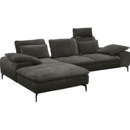 Ecksofa W.Schillig, B:299cm H:83cm T:178cm, grau, Longlife Xtra-Leder Z73: Naturwalkleder der Luxusklasse aus den erlesensten Rohhäuten. Hautstärke