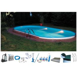 Ovalpool MY POOL BWT, B:360cm H:120cm L:737cm, wei&szlig;, Schwimmbecken, "PREMIUM mit blauer Innenfolie", H&ouml;he 120 cm, in verschiedenen Gr&ouml;&szlig;en