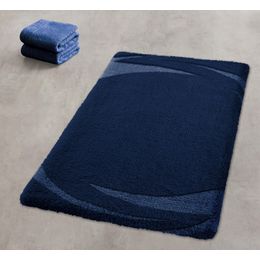 Badematte Kleine Wolke, H:25mmnavy, Polyacryl, Badematten, "&raquo;Mystic&laquo;, Badvorleger, Badezimmer Teppich", Badteppich, modernes Design, Hoch-Tief