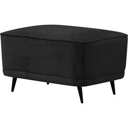 Polsterhocker Home Affaire, B:77cm H:46cm T:60cm, schwarz, 100% Polyester, Hocker, "Ashly", in 3 Bezugsvarianten, Bouclé, Samtoptik und Struktur