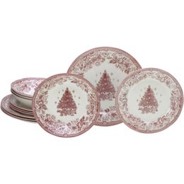 Creatable Teller-Set "Tannenbaum Rot, Tellerset 12-tlg", 12 Stk., rot, Geschirr-Sets, Tannenbaum als Zentralmotiv