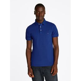 Tommy Hilfiger Herren Poloshirt "1985 SLIM POLO mit Stickerei und Piqué-Qualität", blau, Basic, Gr. XXXL, Piqué, Obermaterial: 96% Baumwolle, 4%
