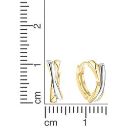 Firetti Damen Paar Creolen "Schmuck Geschenk Gold 375 Ohrschmuck Creole", 12,4mm, Gelbgold 375, gold, Gelbgold 375, Ohrringe