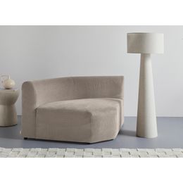 Sofa-Eckelement, B:122cm H:74cm T:104cm, beige, LeGer Home by Lena Gercke, 100% Polyester, Polsterelemente, "LYZA mit gerundeter Rückenlehne, Maße