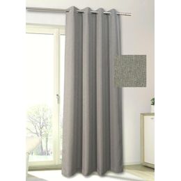 Vorhang my home, B:140cm H:235cm, beige, Polyester, Gardinen, "MAILAND", blickdicht, verschiedene Farben, 140 x 235, Sicht- und Lichtschutz