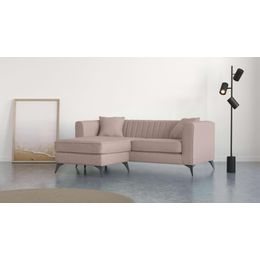 Ecksofa Home Affaire, B:201cm H:74cm T:162cm, beige, 100% Polyester, Wohnzimmer, Sofas, "MATTHEW L-Form ideal f&uuml;r kleine R&auml;ume, Ma&szlig;e B/T/H: