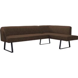 Eckbank, B:270cm H:83cm T:197cm, braun, exxpo - SOFA FASHION, Esszimmer, Sitzb&auml;nke, "Americano", mit Keder und Metallf&uuml;&szlig;en, Bezug in verschiedenen