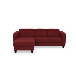 Sit & More Ecksofa SIT & MORE, B:247cm H:85cm T:170cm, rot, Wohnzimmer, Sofas, "Belluci L-Form", inklusive Federkern, wahlweise mit Bettfunktion und Bettkasten
