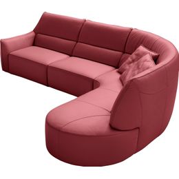 Ecksofa Egoitaliano, B:330cm H:88cm T:205cm, rot, Leder &raquo;BULL&laquo; (echtes Rindsleder). Geschliffenes, pigmentiertes und behandeltes Rindsleder mit einer