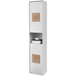 Hochschrank, B:40cm H:190cm T:30cm, wei&szlig;, BASIC BY BALCULINA, FSC-zertifizierter Holzwerkstoff, Badezimmer, Schr&auml;nke, "Este", Hochschrank mit 2 T&uuml;ren