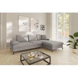 Sit & More Ecksofa SIT & MORE, B:247cm H:83cm T:171cm, grau, 100% Polyester, Wohnzimmer, Sofas, "Morris Jubi L-Form, B: 247 cm", mit Armteilfunktion & 1