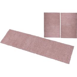 Bettumrandung my home, H:30mm, rosa, Obermaterial: 100% Polypropylen, Schlafzimmer, Bettumrandungen, "Shaggy 30", gewebt, 2- oder 3-teilig,